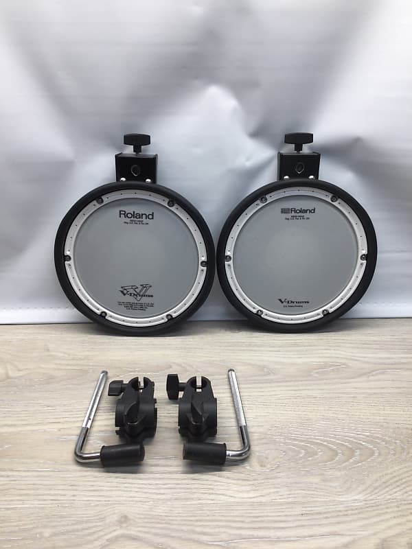 Set of 2 Roland PDX-8 V-Drum Dual Trigger Pads w/ Rack Mounts | Reverb