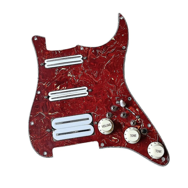 Red Tortoise HSS Strat Style Guitar Multifunction Prewired | Reverb