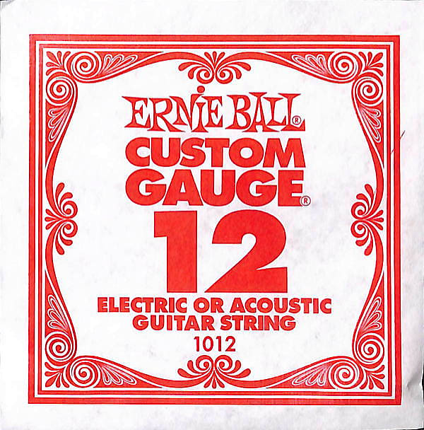 Five (5) - .012 Plain - Ernie Ball - Custom Gauge Electric / | Reverb