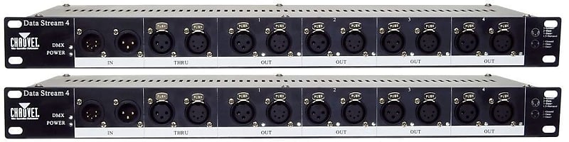 2 Chauvet DJ DATASTREAM4 Data Stream 4 DMX-512 1 to 4 Optical | Reverb