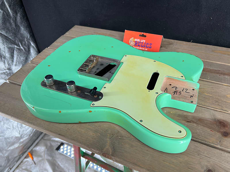 Real Life Relics Nitro Tele® Telecaster® Body Aged Surf Green | Reverb