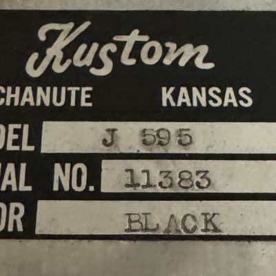 Kustom J595 2 Channel Tuck and Roll Amplifier 1970's - Black | Reverb