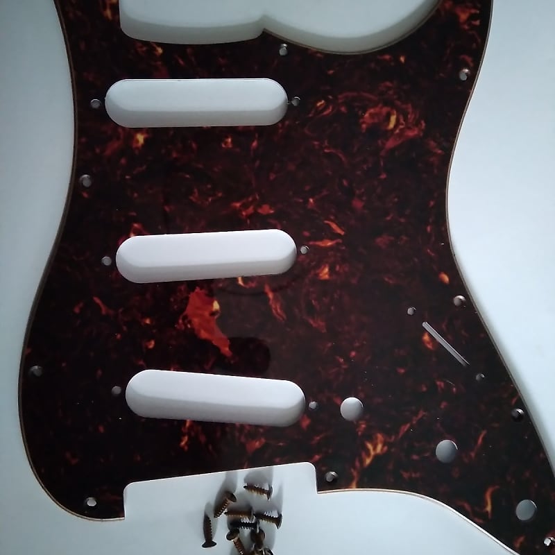Reliced Stratocaster Pickguard. Dark Tortoiseshell. | Reverb
