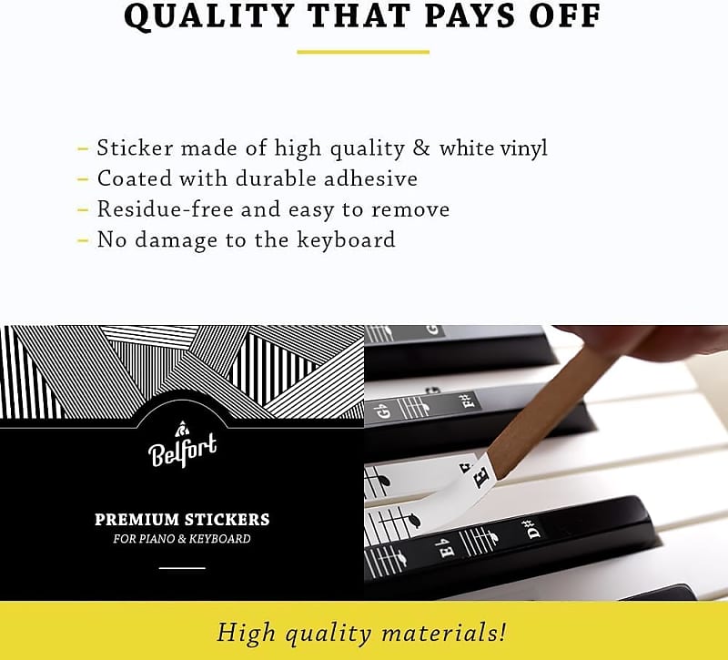 Piano + Keyboard Sheet Music Stickers for 49 | 61 | 76 | 88 | Reverb