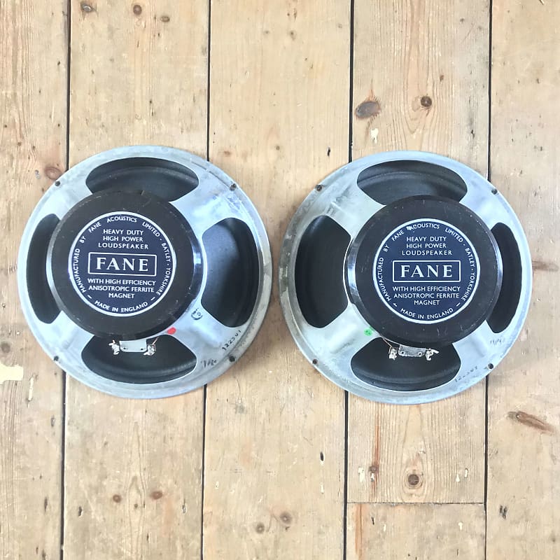 Pair of matching vintage Fane 50w 8 ohm guitar speakers - | Reverb