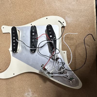 Custom Loaded Strat Pickguard cream | Reverb