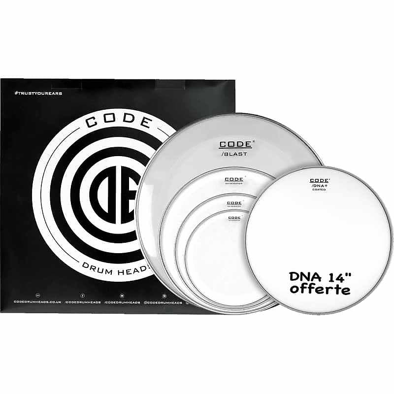 CODE DRUMHEADS FPGENCLRF Full Pack - Transparente Fusion 10" | Reverb