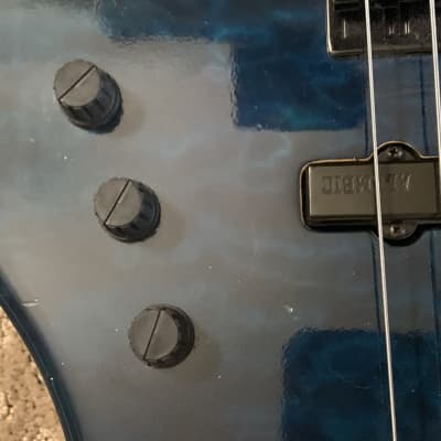 Warmoth blue flamed maple body black esp hardware , custom | Reverb