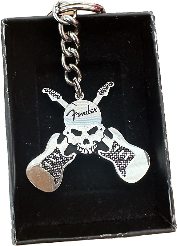 Fender Skull and Crossbones Guitar Keychain | Reverb