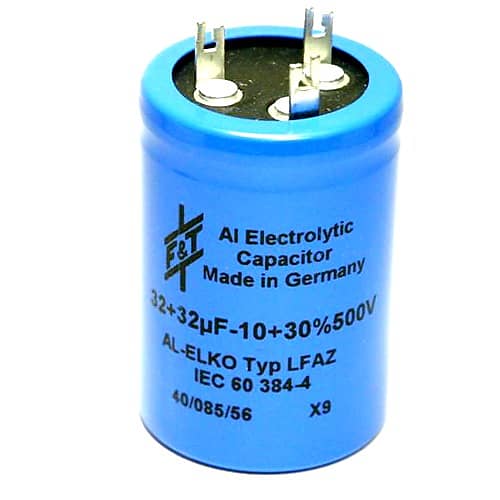 F&T Multisection Can Electrolytic Capacitor 32/32uf @ 500 VDC | Reverb