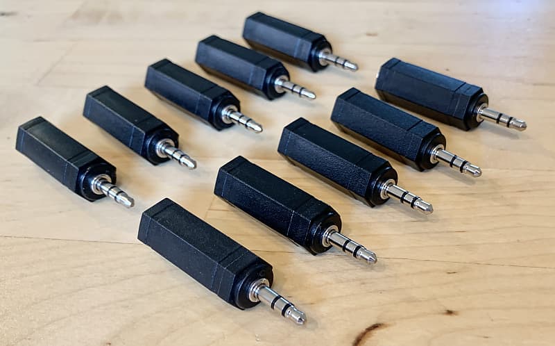 10 Pc 1/4" Female Jack to 3.5mm 1/8" Male Plug Stereo | Reverb