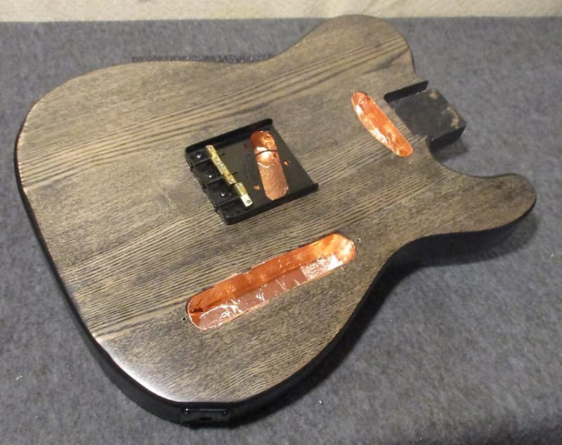 Swamp Ash Telecaster Body 2018 Black / Natural | Reverb