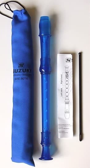 Suzuki SRE-80TB English/Baroque Soprano Recorder, Blue | Reverb