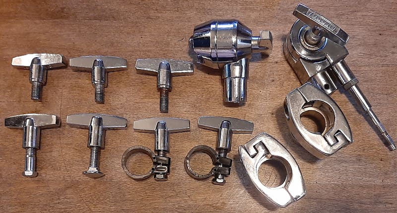 LUDWIG ROCKERS 80S 90S WING NUT 9PCS BOOM STAND PARTS- CHROME | Reverb