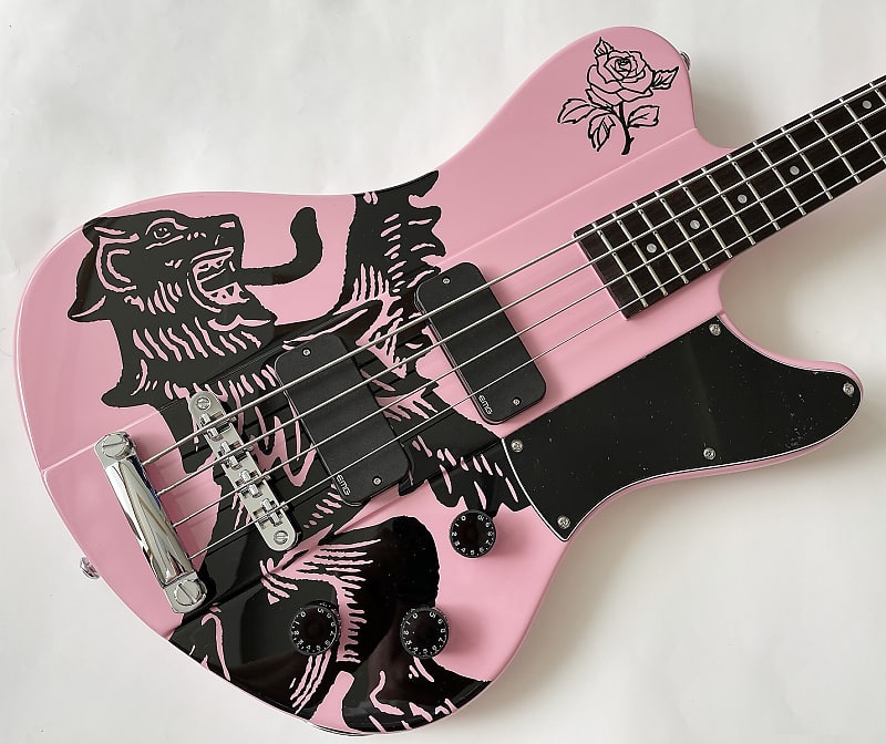 Schecter Simon Gallup Ultra Spitfire Bass Punk Rock Pink | Reverb UK