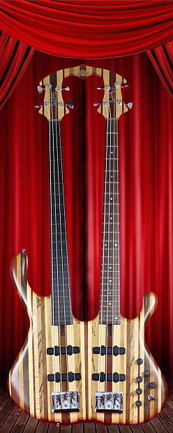 Roman Double Neck Bass Guitar 4 string fretted and Fretless | Reverb