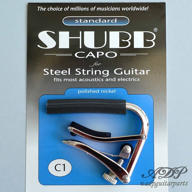 Capodastre Shubb C1 electric / acoustic guitar capo, Nickel | Reverb