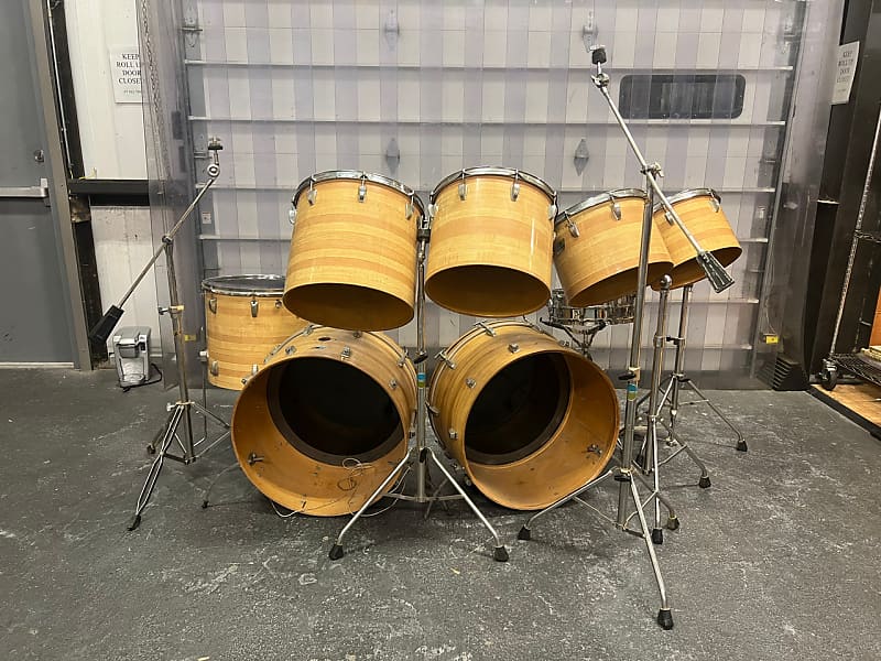 Vintage Ludwig Quadra Plus 8-Piece Drum Set, Natural Maple w/ | Reverb