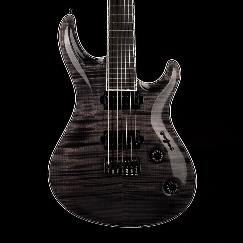 Mayones Regius Core 7 String Flame Top Trans Graphite Gloss | Reverb