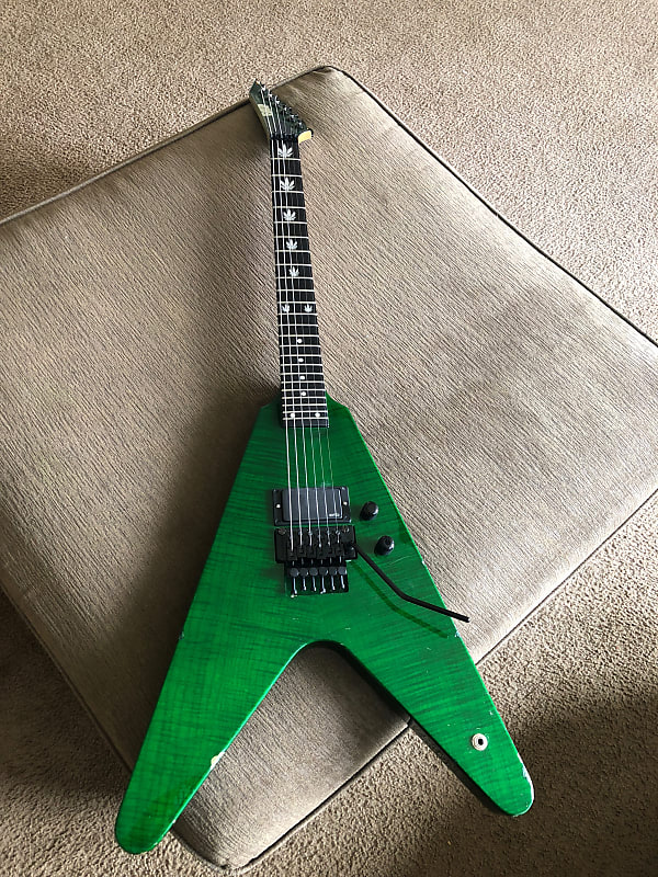 Esp Logan mader custom shop 1996 Green V | Reverb