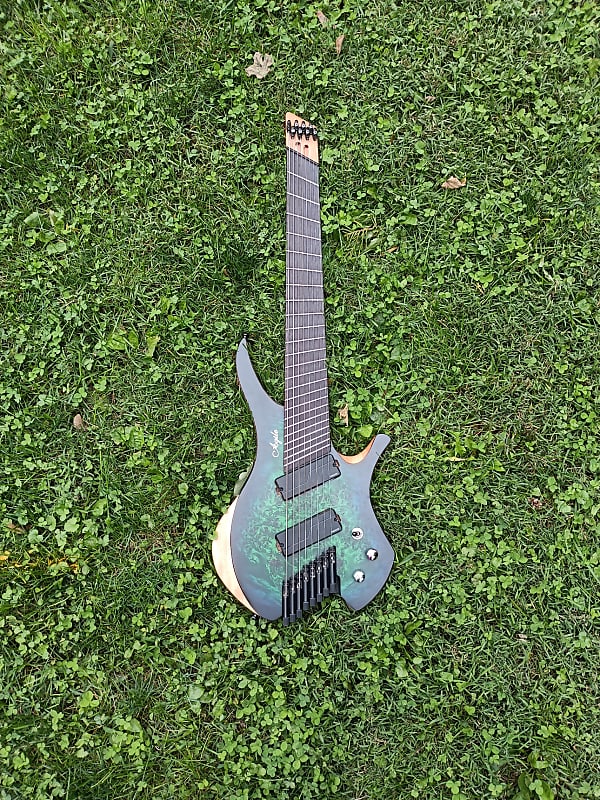 Agile Headless 8 String Green Burst With Fishman Pickups And | Reverb