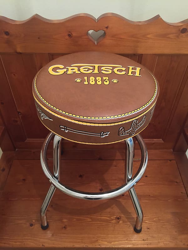 Gretsch Bar Stool 24” Brown/mustard/chrome | Reverb