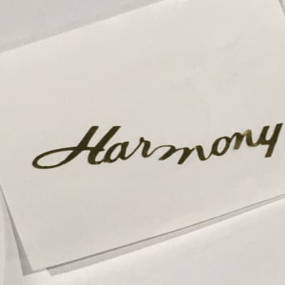 American Harmony Style Acoustic Guitar Sticker Decal Gold Ink | Reverb