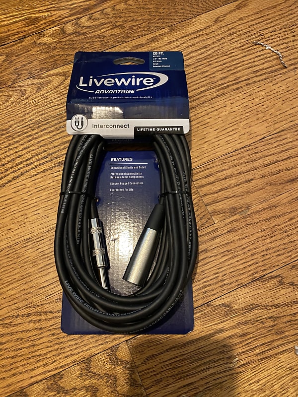 Live Wire 1/4" TRS Male to XLR Female. Balanced, Shielded,.20 | Reverb