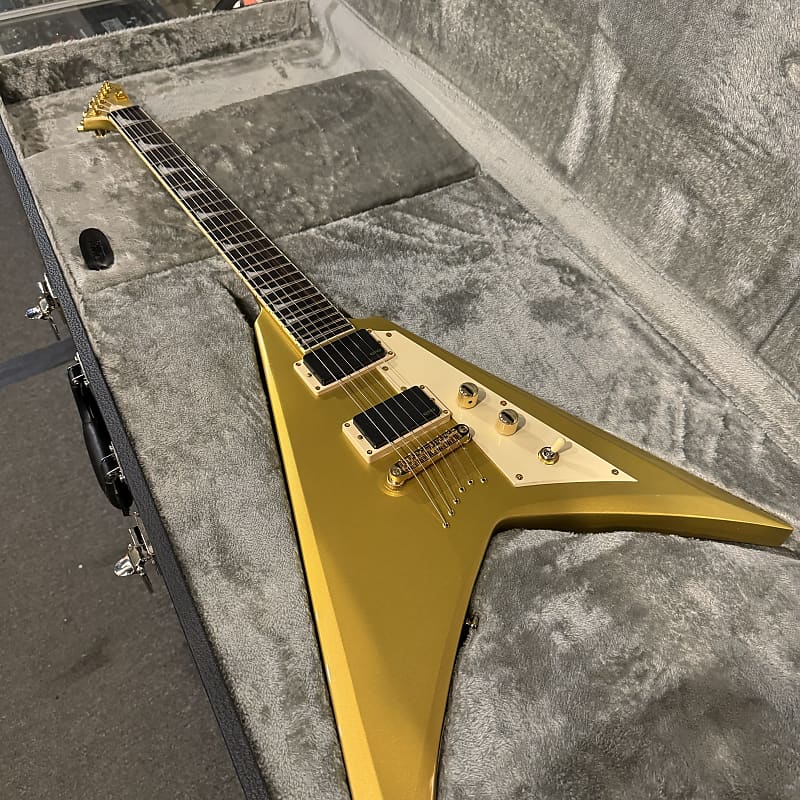 ESP LTD KH-V Kirk Hammett Signature - Metallic Gold w/ | Reverb
