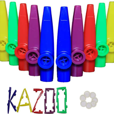 20Pcs Plastic Kazoos With 20Pcs Kazoo Flute Diaphragms,Multi | Reverb