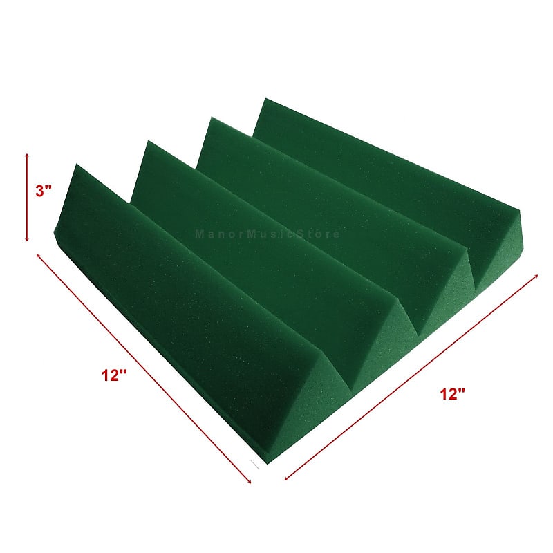 Acoustic Foam 48 Pack Forest Green Wedge Soundproofing Tiles | Reverb