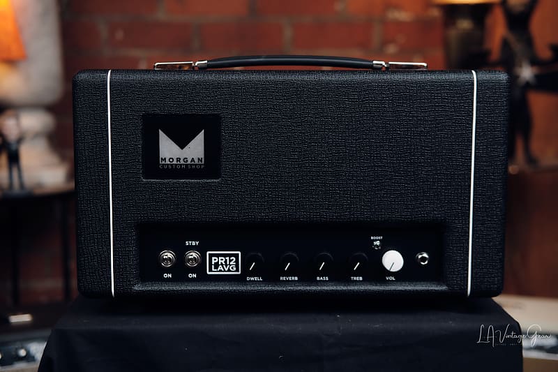 Morgan Custom PR12 LAVG Guitar Amplifier Head in Black Tolex | Reverb