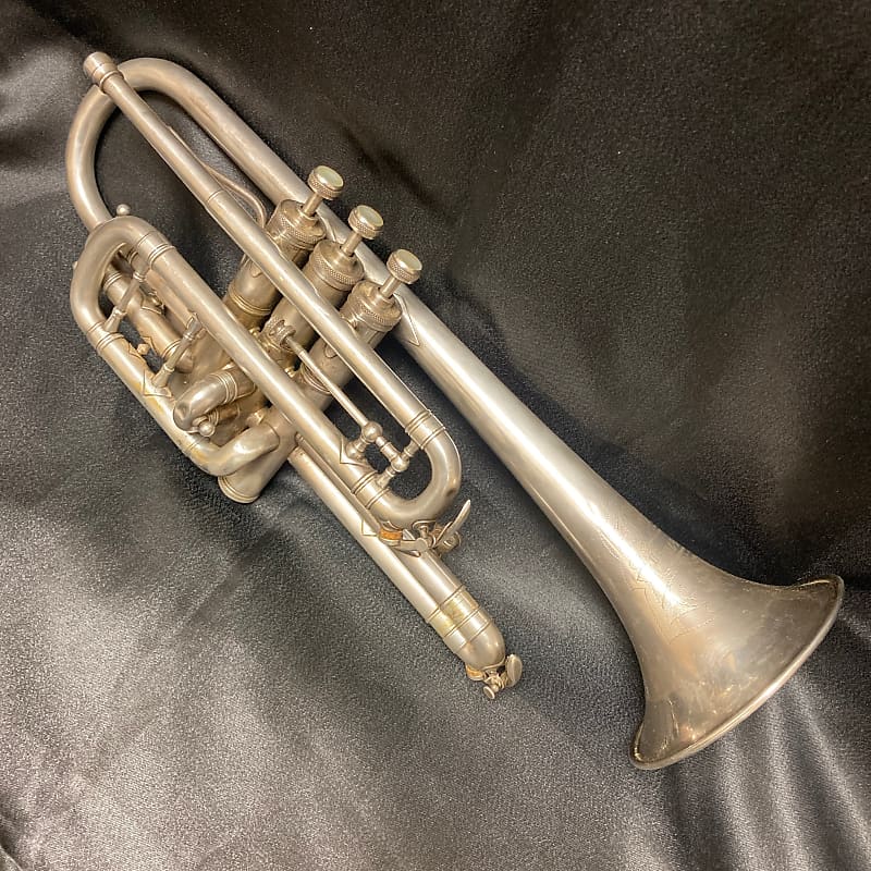 Buescher Vintage 1913 Silver Cornet w/ Case | Reverb UK