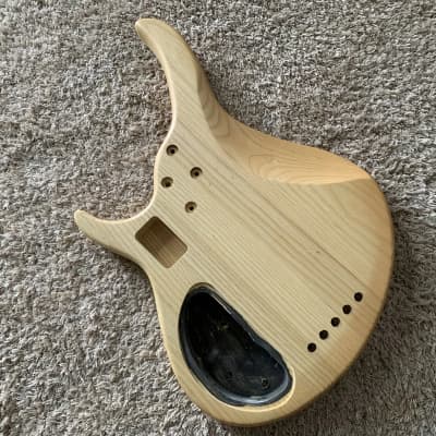 Solid Ash Wood 5 String Bass Guitar Solid Body DIY Project | Reverb