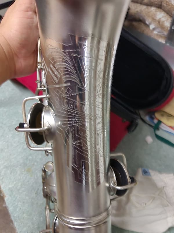 Extremely rare Conn Transitional Art Deco silver-plated tenor | Reverb