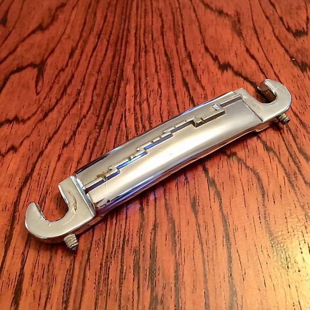 Gibson Wraparound bridge tailpiece 1965 Chrome zig-zag | Reverb UK