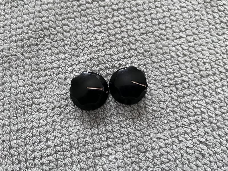 Vintage 1960s set Fender black Mustang guitar control knobs | Reverb