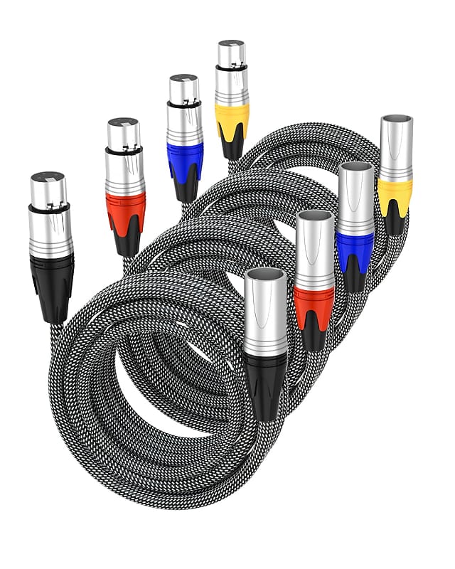 Short XLR Cables 6ft 4 Pack, XLR Male to XLR Female Cables | Reverb