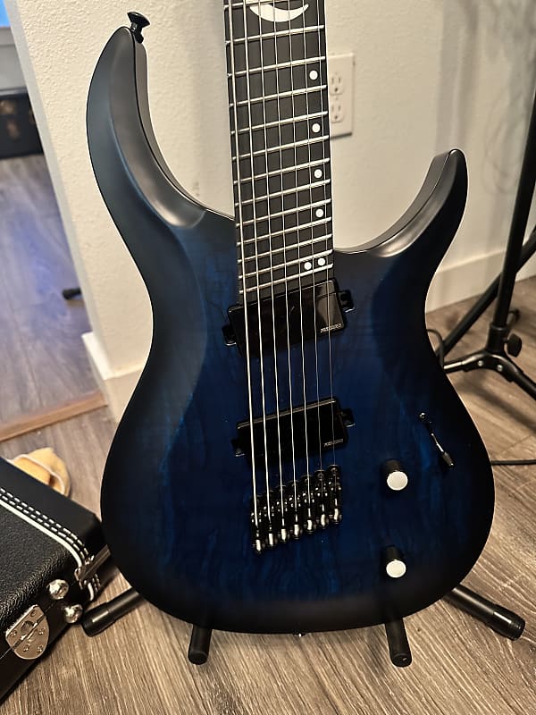 Kiesel Crescent 7 String Multiscale 2022 - Blackburst Spalted | Reverb