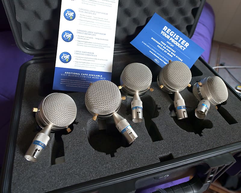 Blue Microphones Bottle Cap Kit 5 Mic Capsules and SKB Case | Reverb
