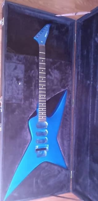 Metallic Blue Unfinished Painted Guitar With Set Mahogany | Reverb