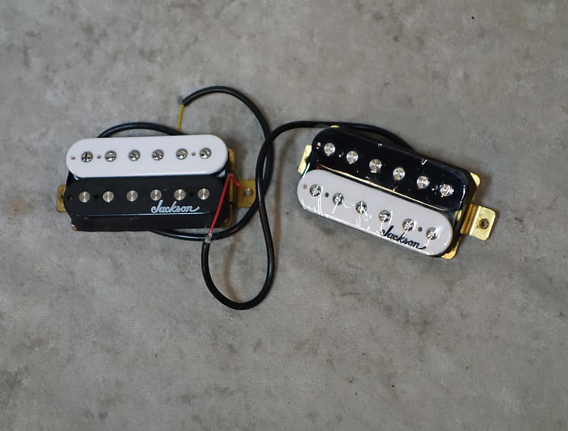 Jackson humbucker pickup set in zebra | Reverb