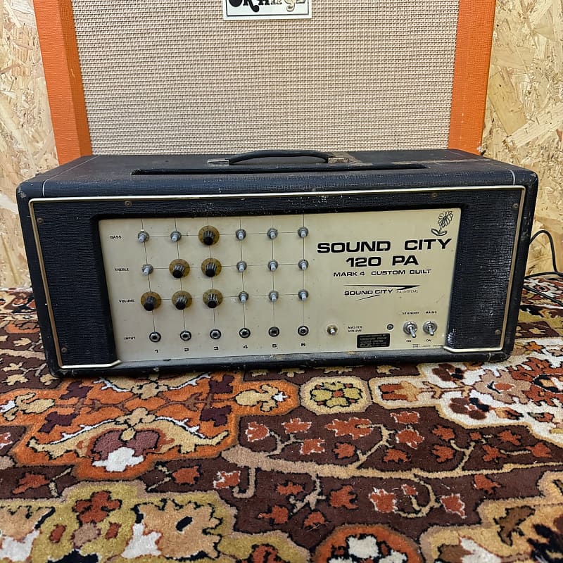 Vintage 1970s Sound City 120 PA Mark 4 Valve Guitar Amplifier | Reverb