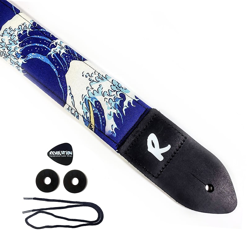 Japanese Wave Guitar Strap - "The Wave" Guitar Strap - | Reverb