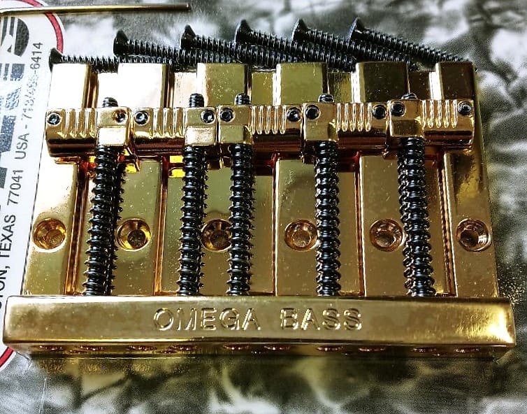 NEW Omega Gold Badass Bass Style 5 String Bridge for Fender | Reverb