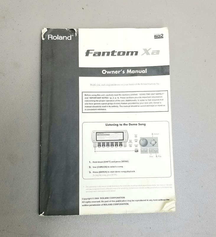 Roland Fantom Xa Synth Keyboard - Original Owner's Manual | Reverb