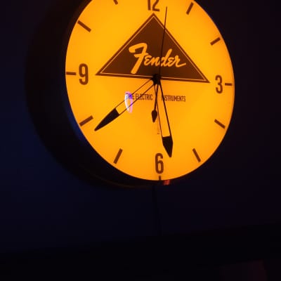 60's Style Fender Guitars Round Light Up Clock Killer Cool | Reverb