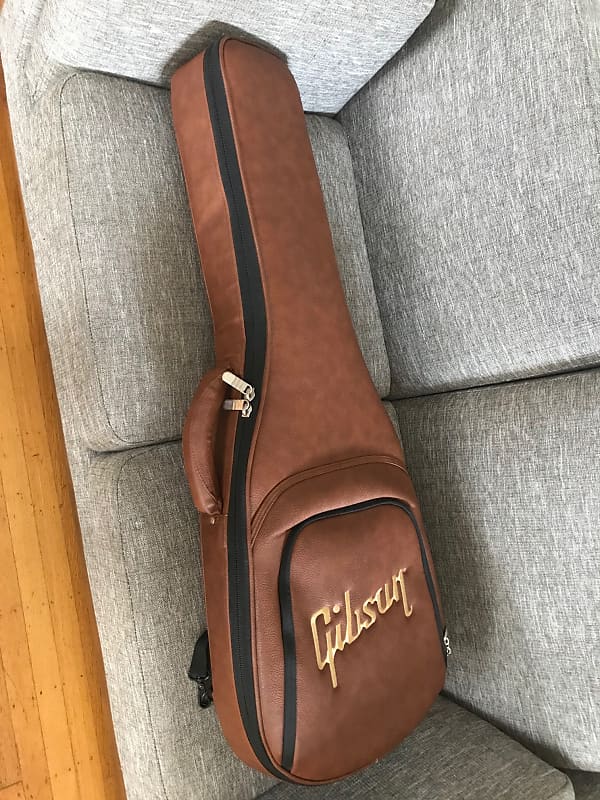 GIBSON Gig Bag Premium Soft Case Brown Vinyl Leather Fits SG | Reverb