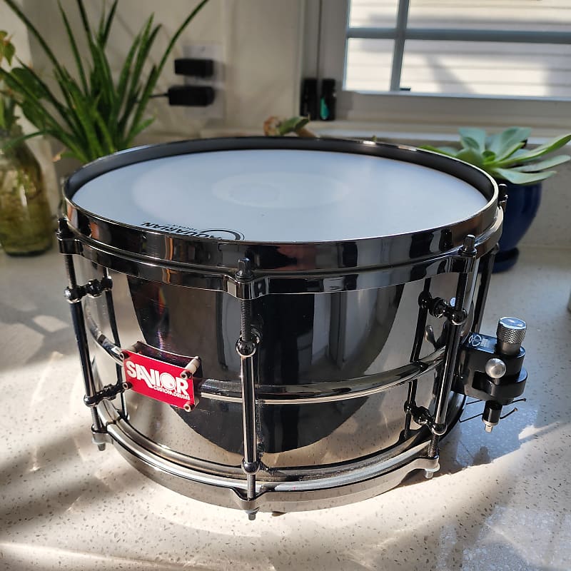 Savior Custom Drums "black beauty" brass snare drum 13"x7" | Reverb