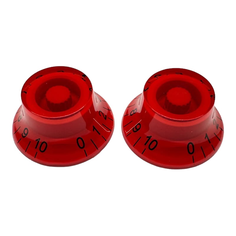 AxLabs Bell Knobs (Set of 2), Red, Black Font | Reverb